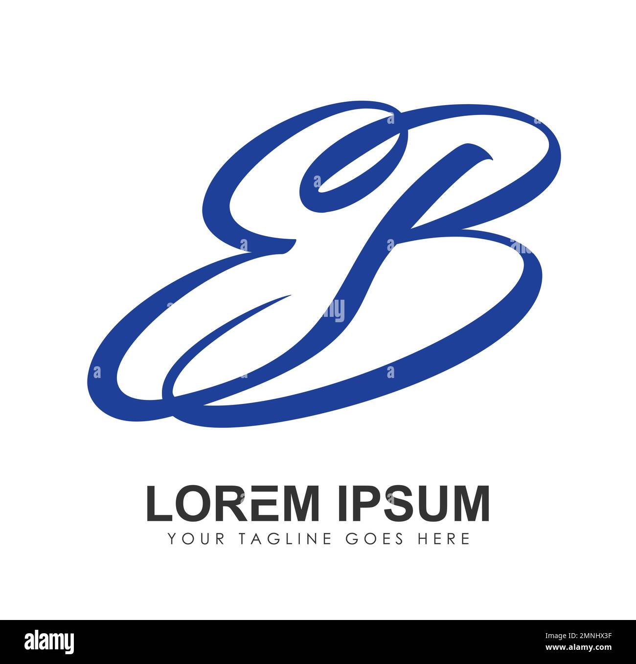 Initial Monogram Logo Letters EB Vector Sign illustration in white ...