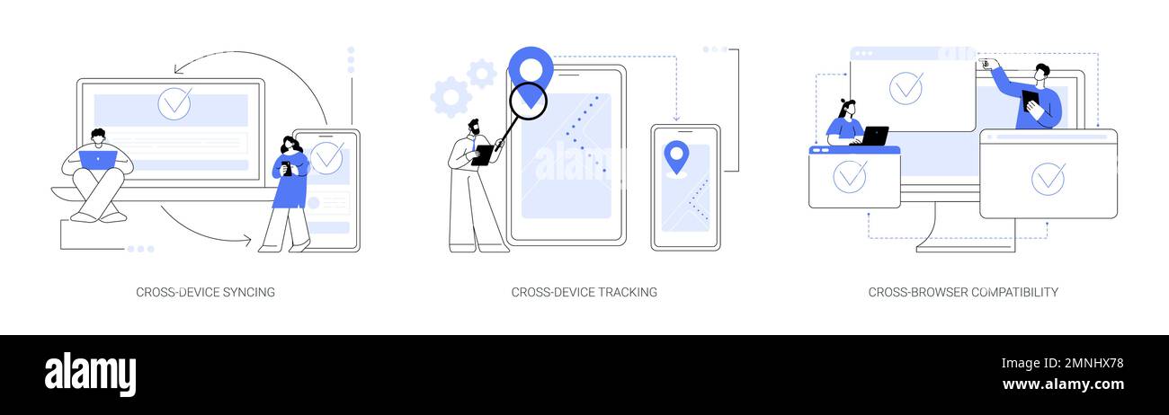 Multi-device compatibility abstract concept vector illustrations Stock ...