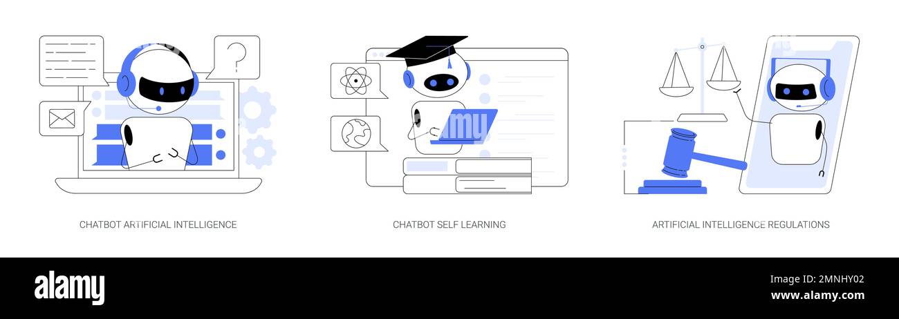 Machine learning abstract concept vector illustrations Stock Vector ...