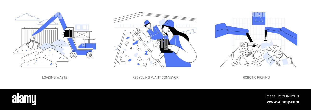 Recycling Plant Abstract Concept Vector Illustrations Stock Vector