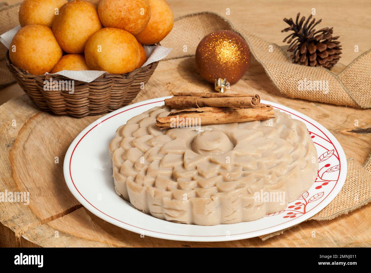 The traditional Colombian bunuelos (fried cheese bread) and natilla at ...