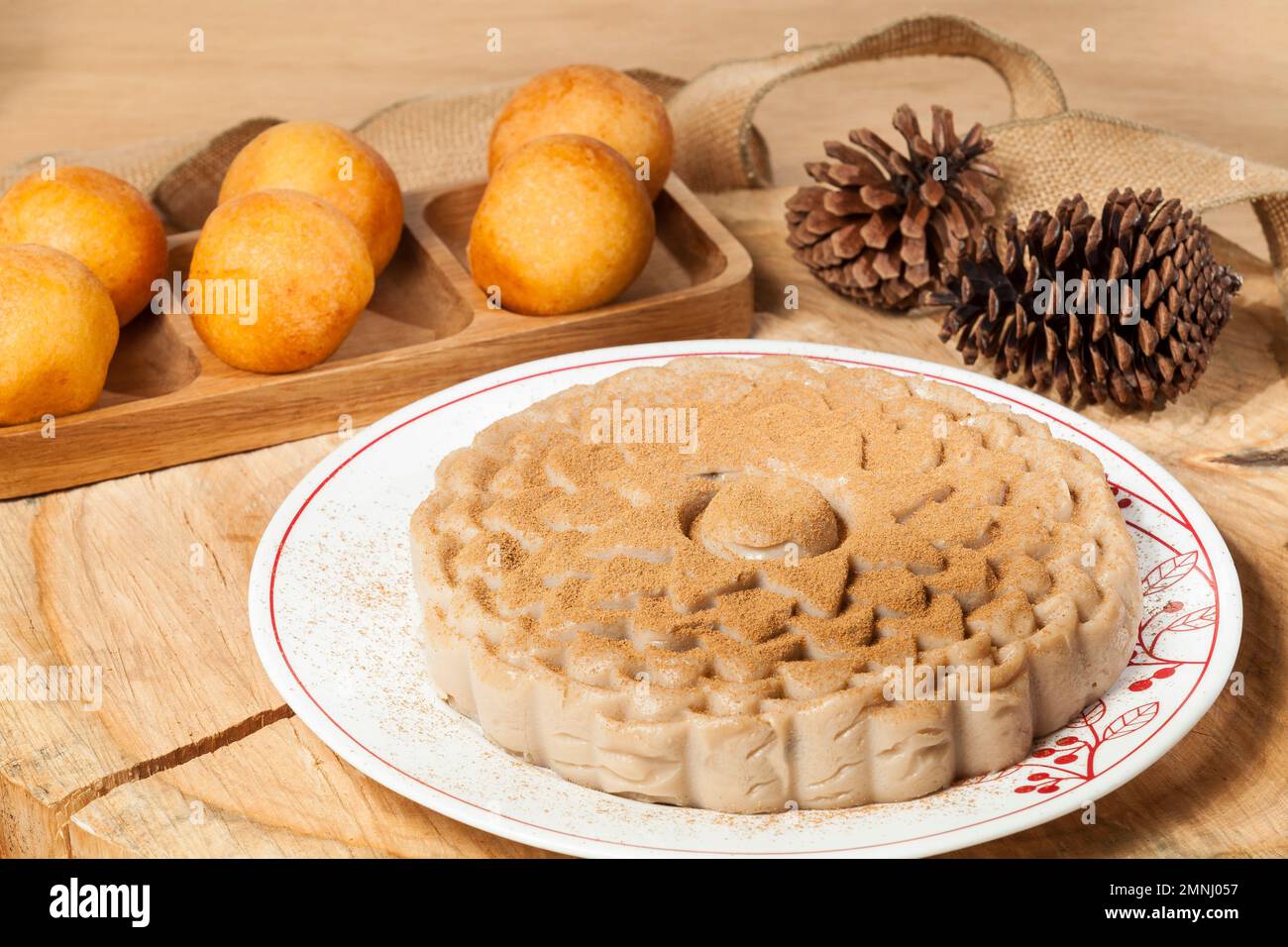 The traditional Colombian bunuelos (fried cheese bread) and natilla at ...