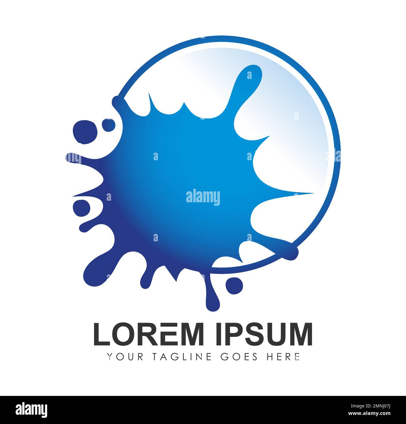 Blue Splash Background Vector Icon Sign illustration in white ...