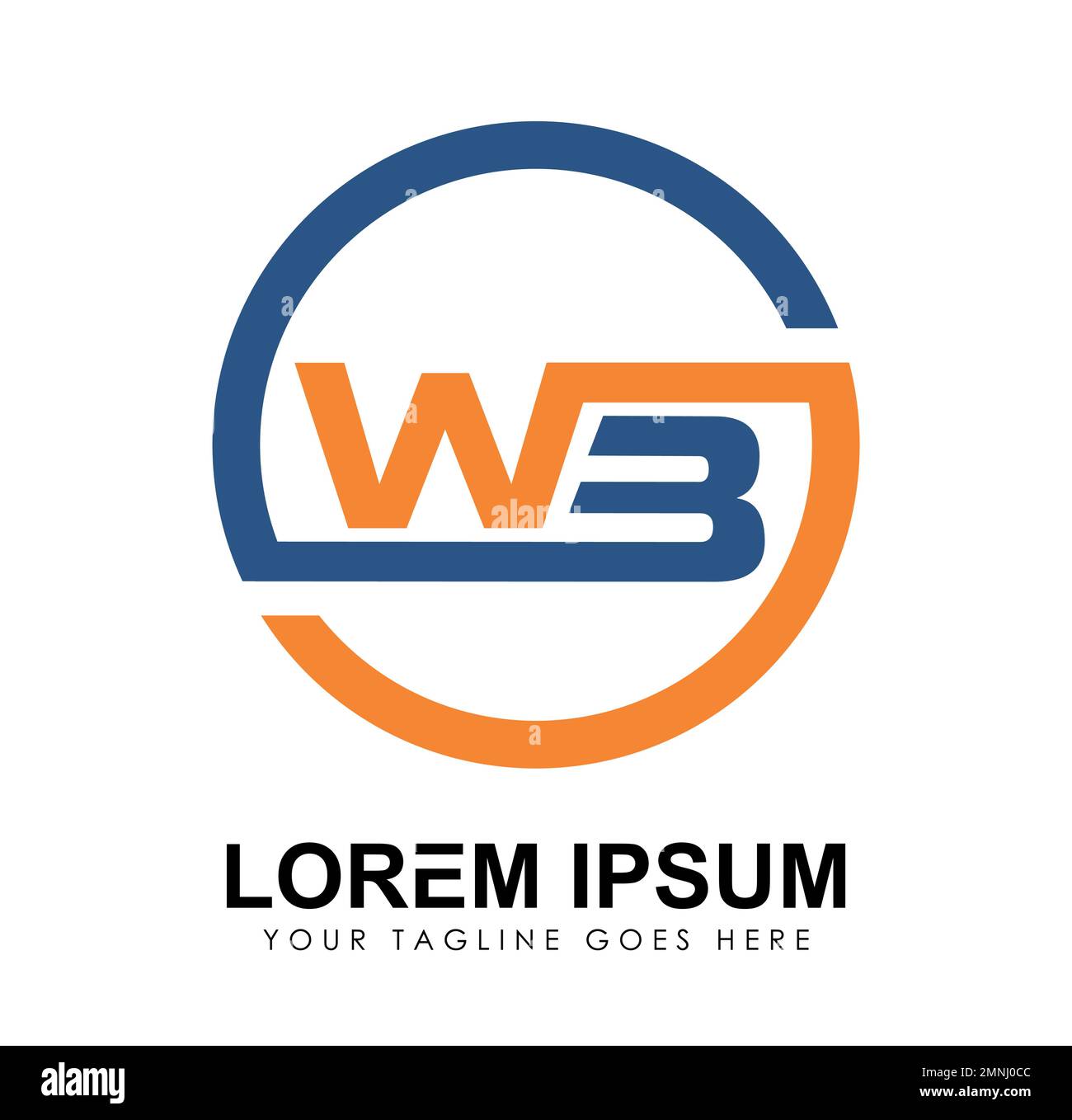 Monogram Logo Vector Initial Letters WB Sign illustration in white ...