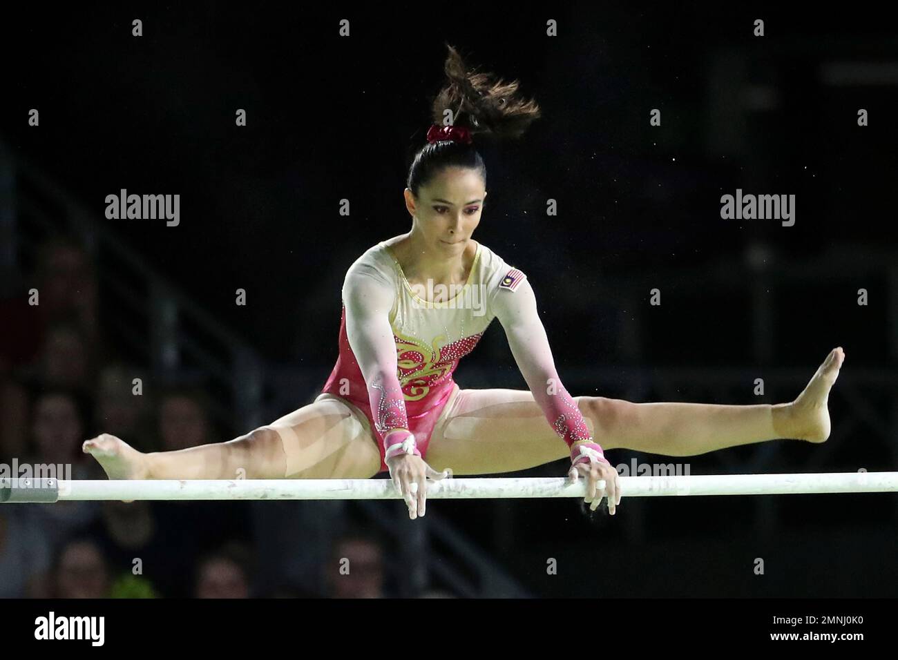 Farah Ann Abdul Hadi of Malaysia competes on the uneven bars during the ...