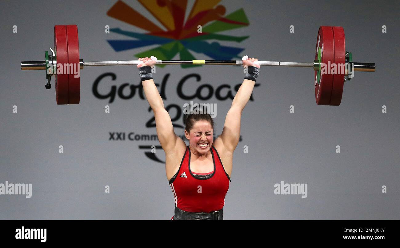 Canada's Maude Charron lifts to win Gold medal in the Women's 63Kg ...