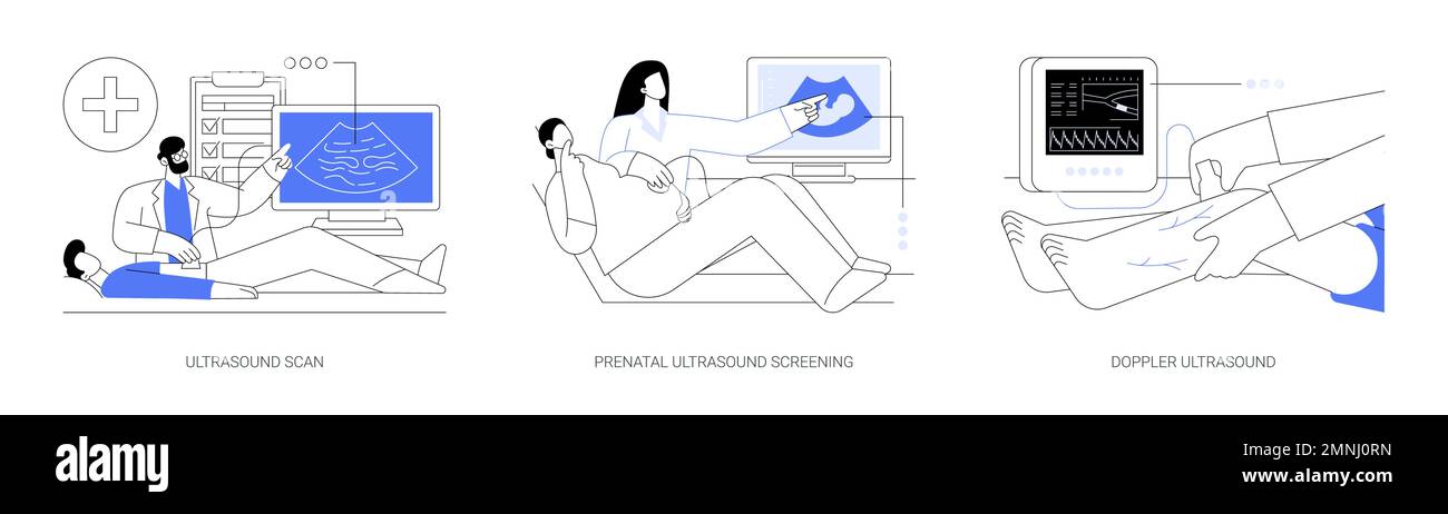 Ultrasound examination abstract concept vector illustrations Stock ...