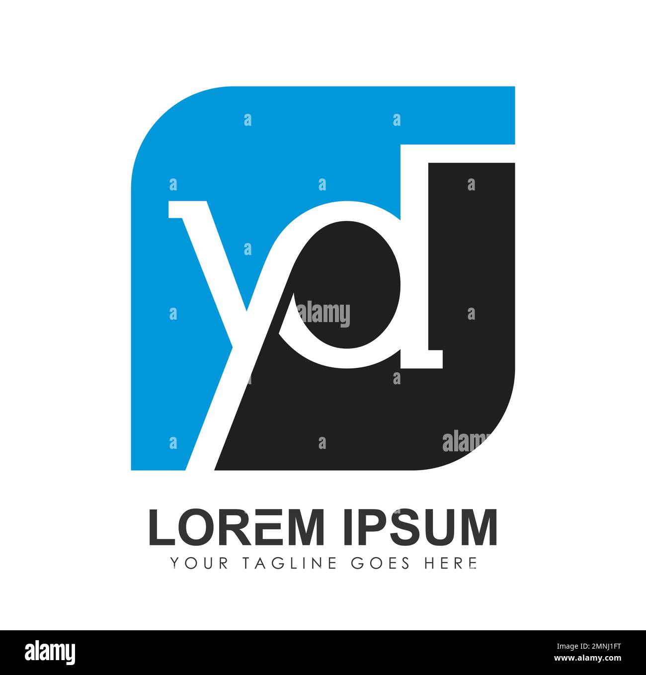 Monogram Logo Initial Letters Yd Sign Illustration In White Background Isolated Stock Vector