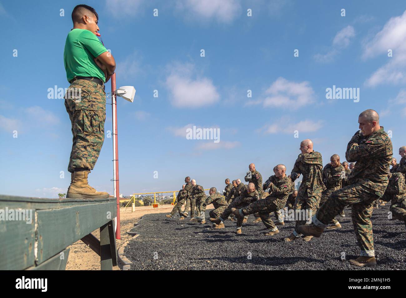 U.S. Marine Corps recruits with Charlie Company, 1st Recruit Training ...