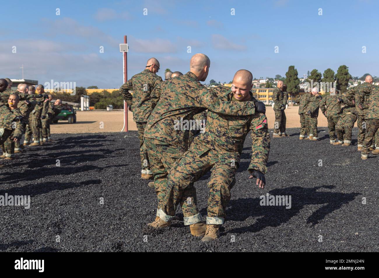 U.S. Marine Corps recruits with Charlie Company, 1st Recruit Training ...
