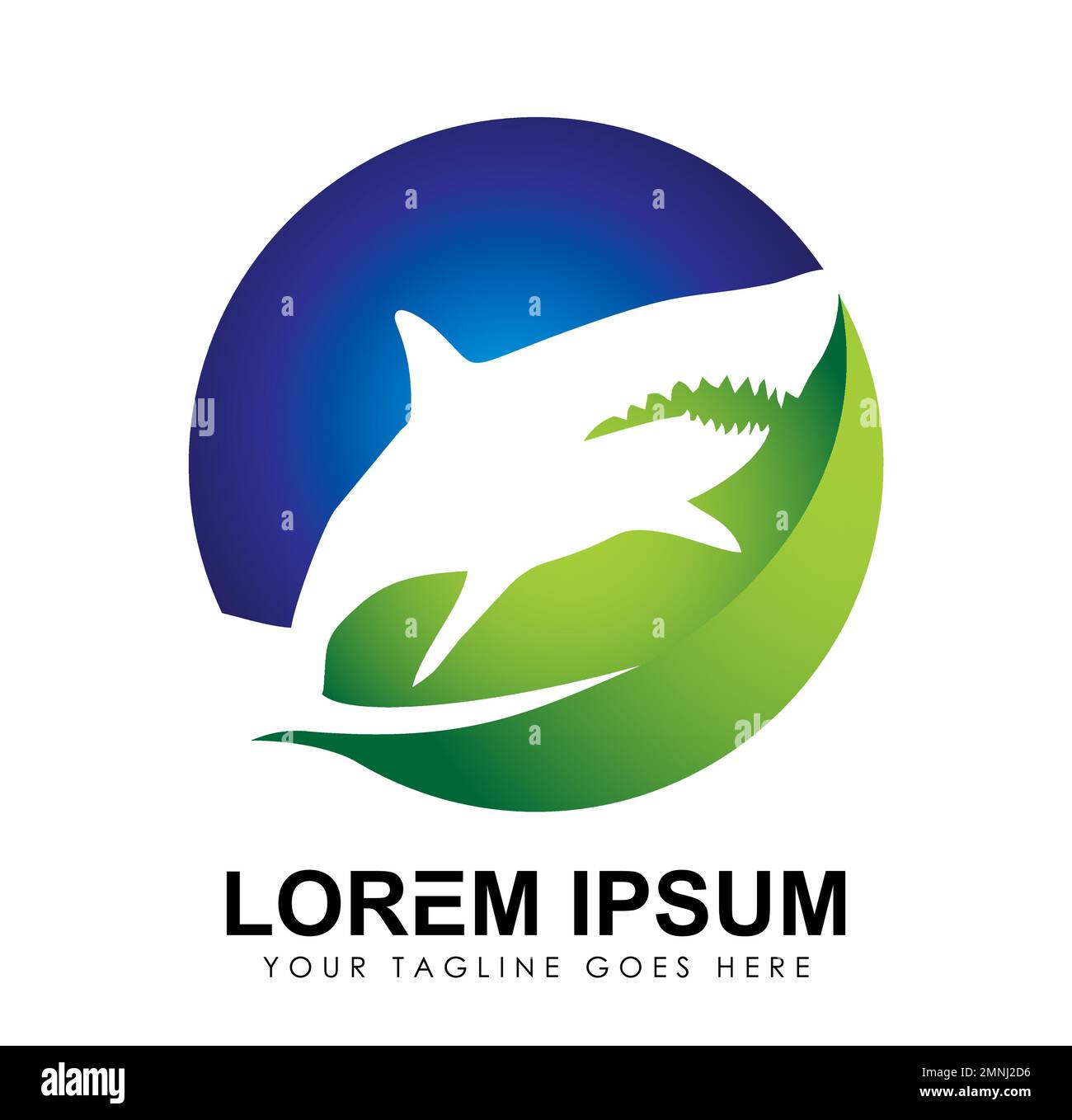 Shark and Leaf Logo vector icon Sign illustration in white background ...