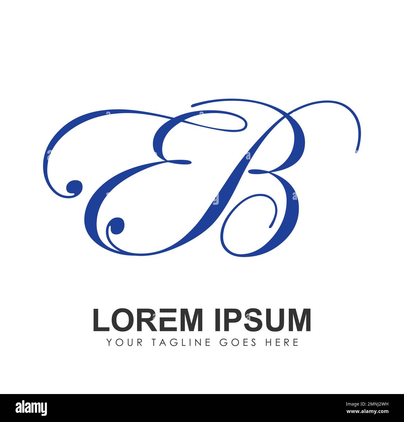 Initial Monogram Logo Letters EB Vector Sign illustration in white background isolated Stock ...