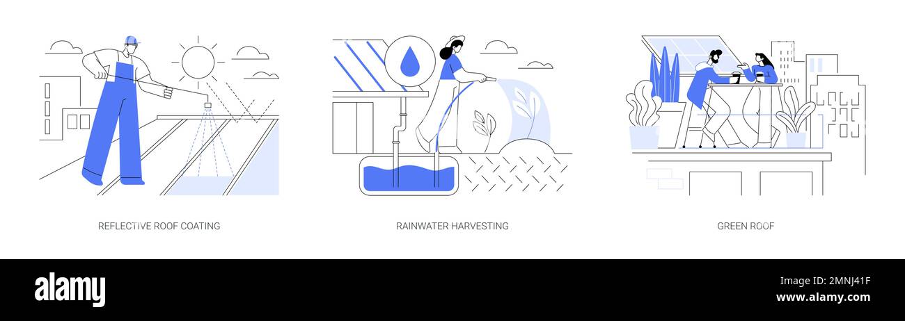 Eco-friendly building abstract concept vector illustrations Stock ...