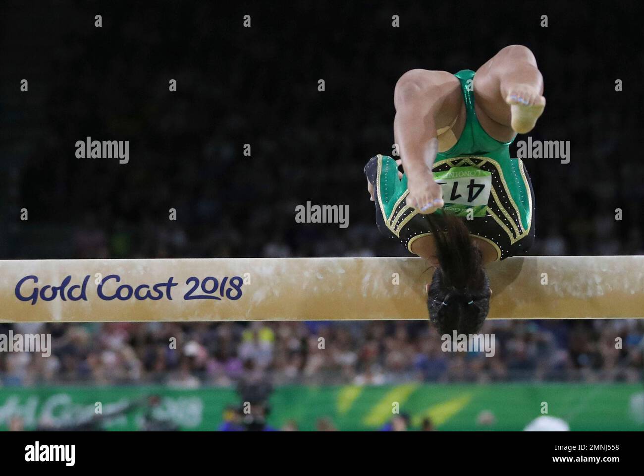 South Africa Naveen Daries competes on the balance beam during the ...