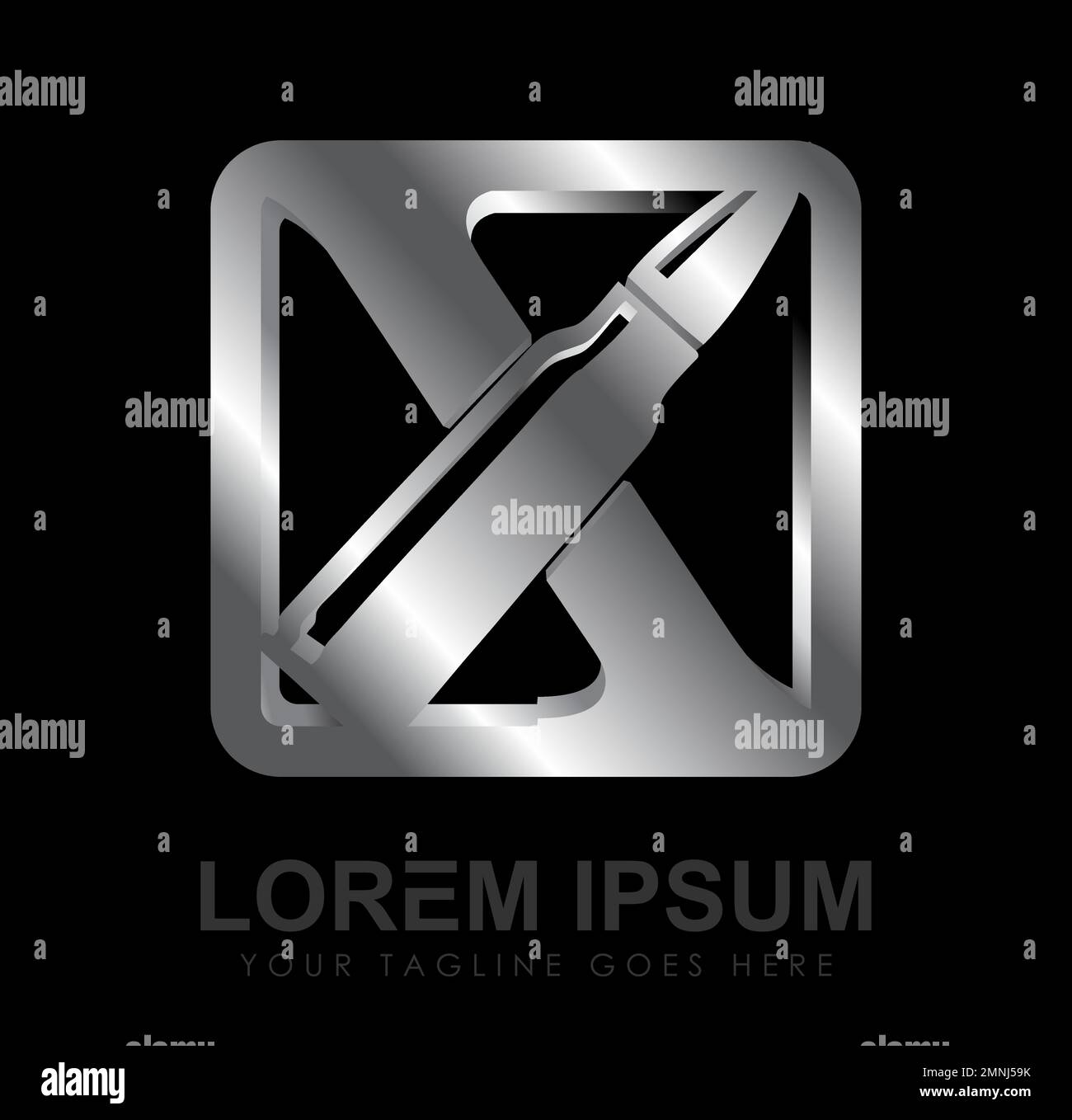 bullet rifle Monogram Logo initial letter X Vector Sign illustration in ...