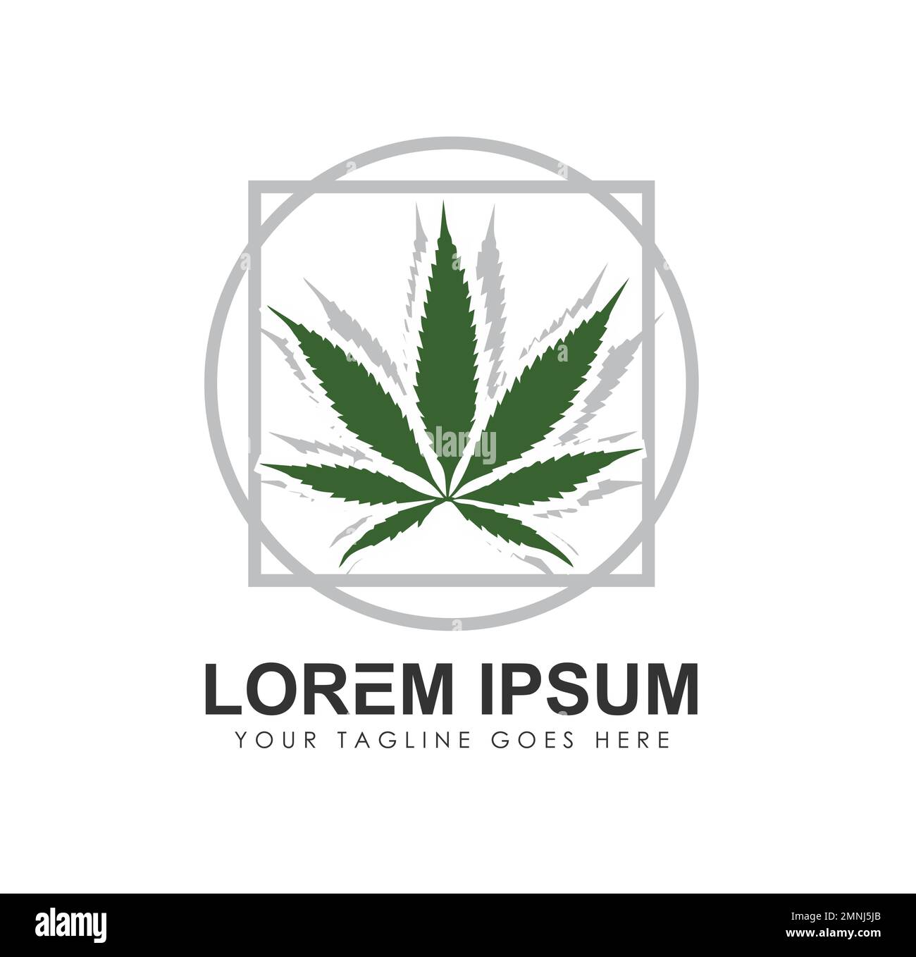 Medical Herb Cannabis Leaf Logo Vector icon Sign illustration in white background isolated Stock ...