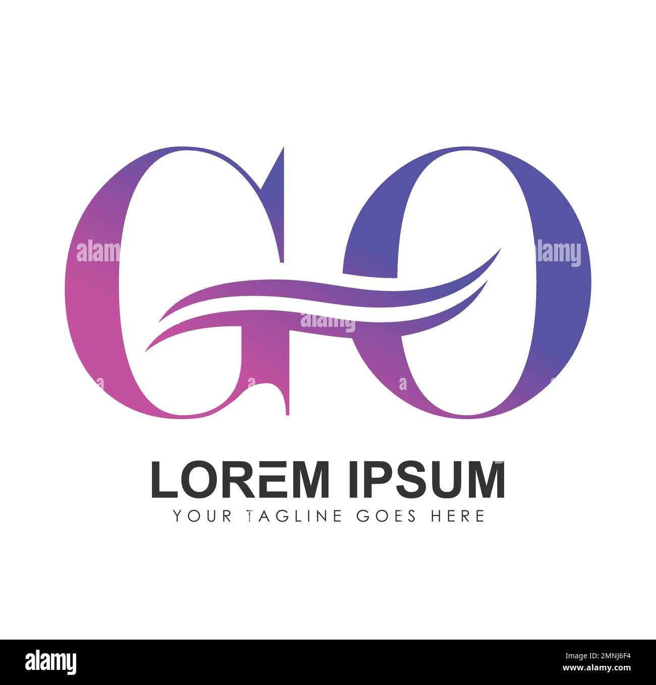 GO monogram logo initial letters Vector Sign illustration in white ...