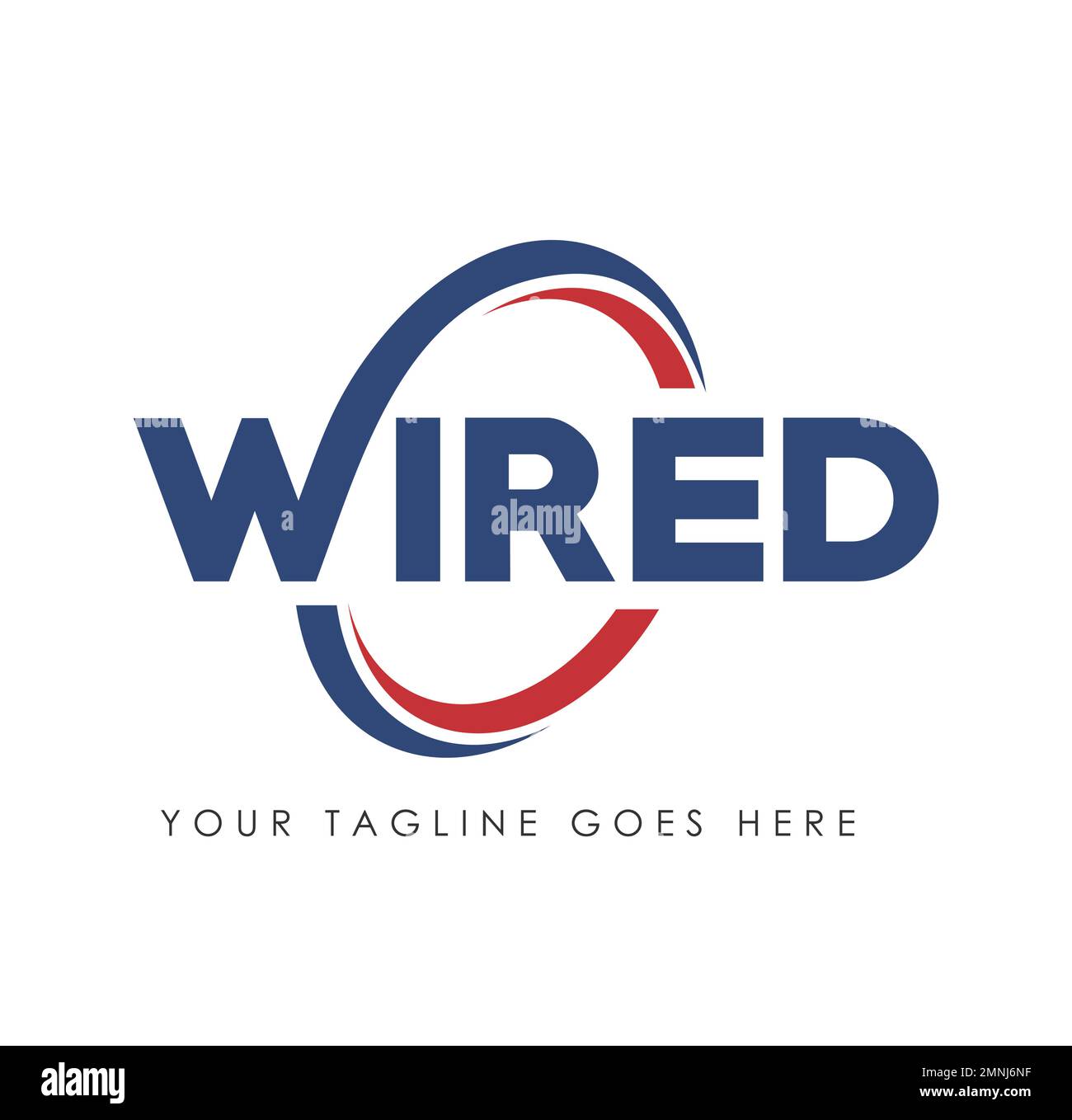 Wired Monogram Logo Vector Icon Sign illustration in white background ...