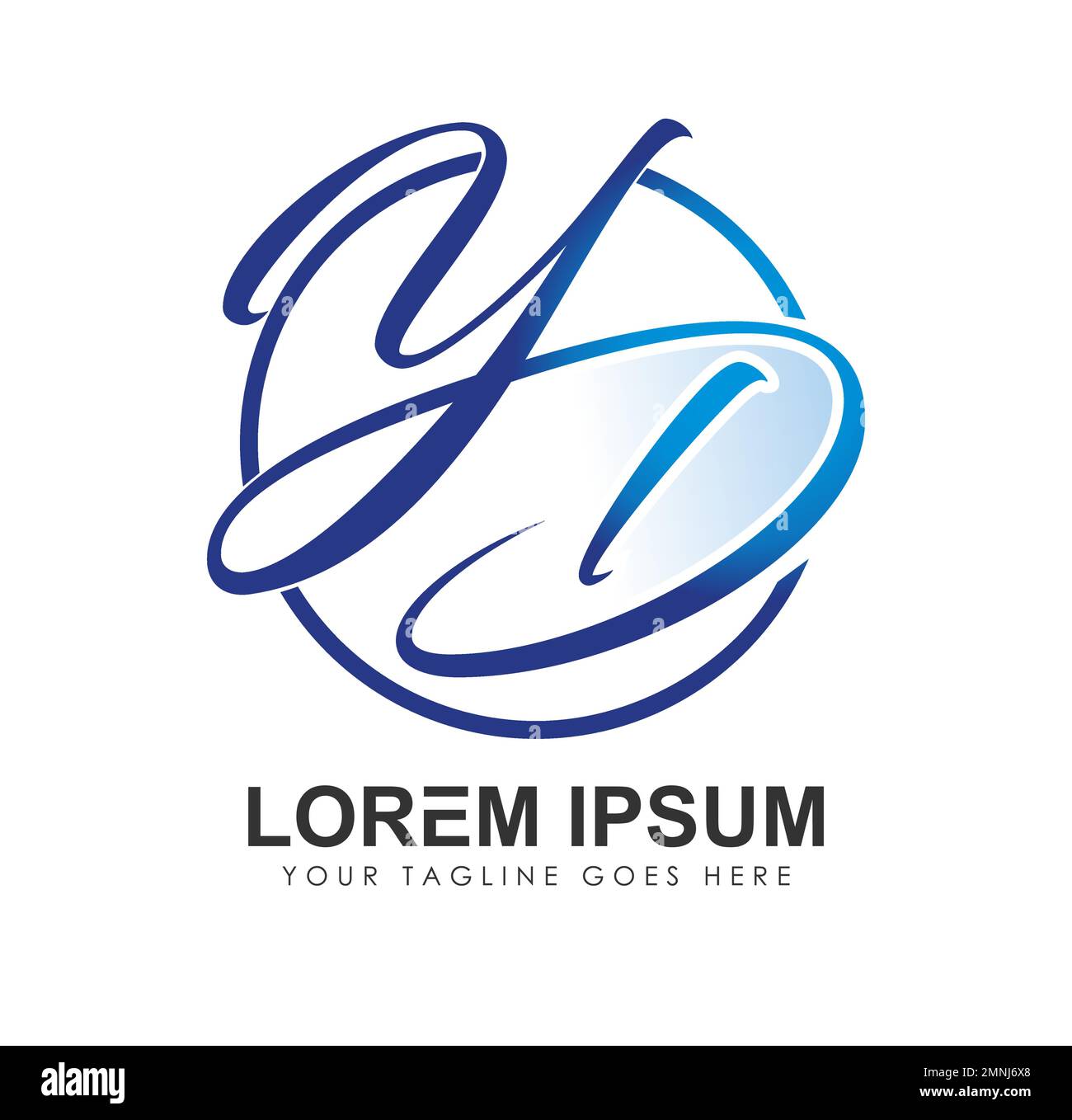 Monogram Logo Initial Letters Yd Sign Illustration In White Background Isolated Stock Vector