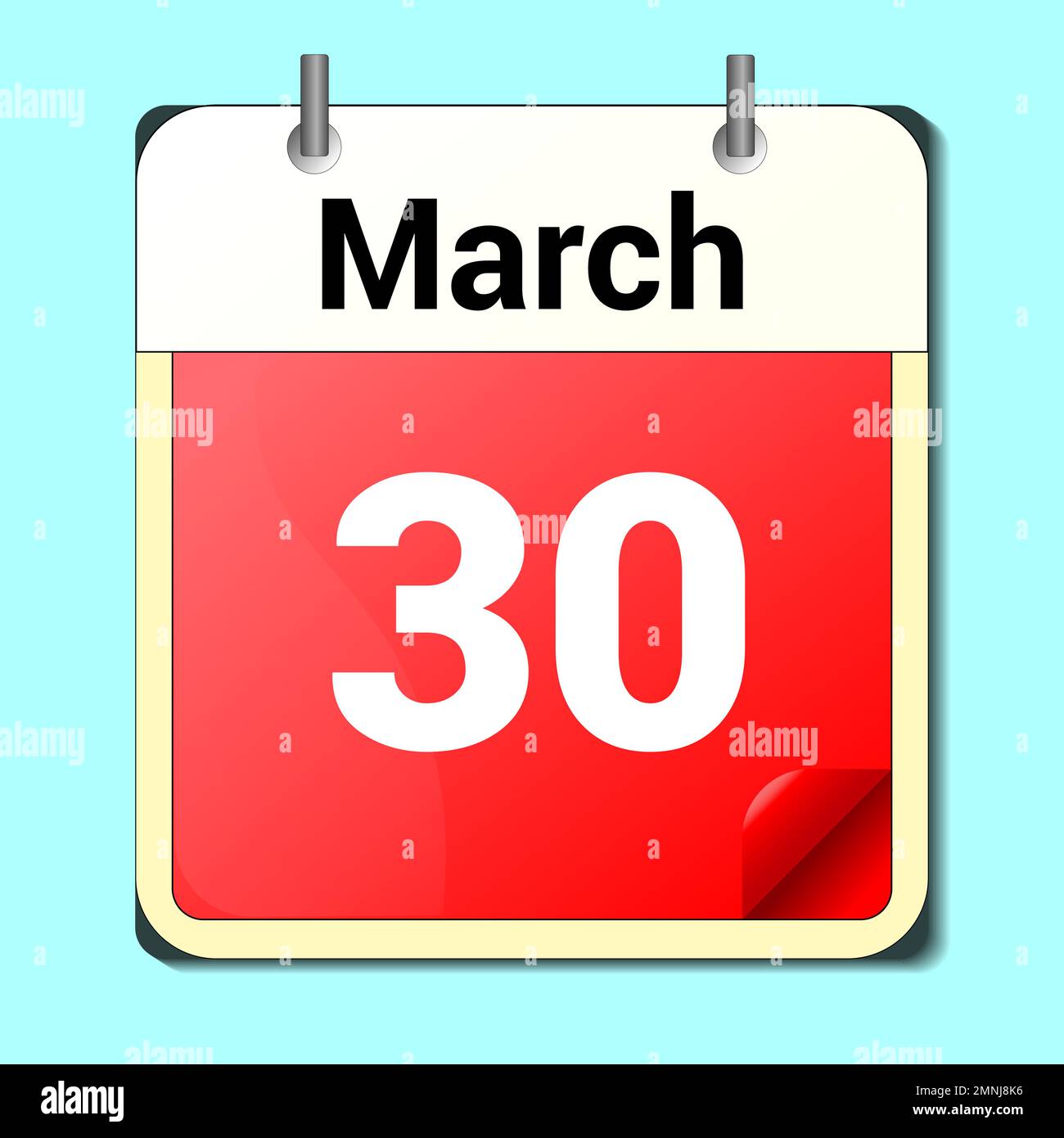day on the calendar, vector image format, March 30 Stock Vector Image ...