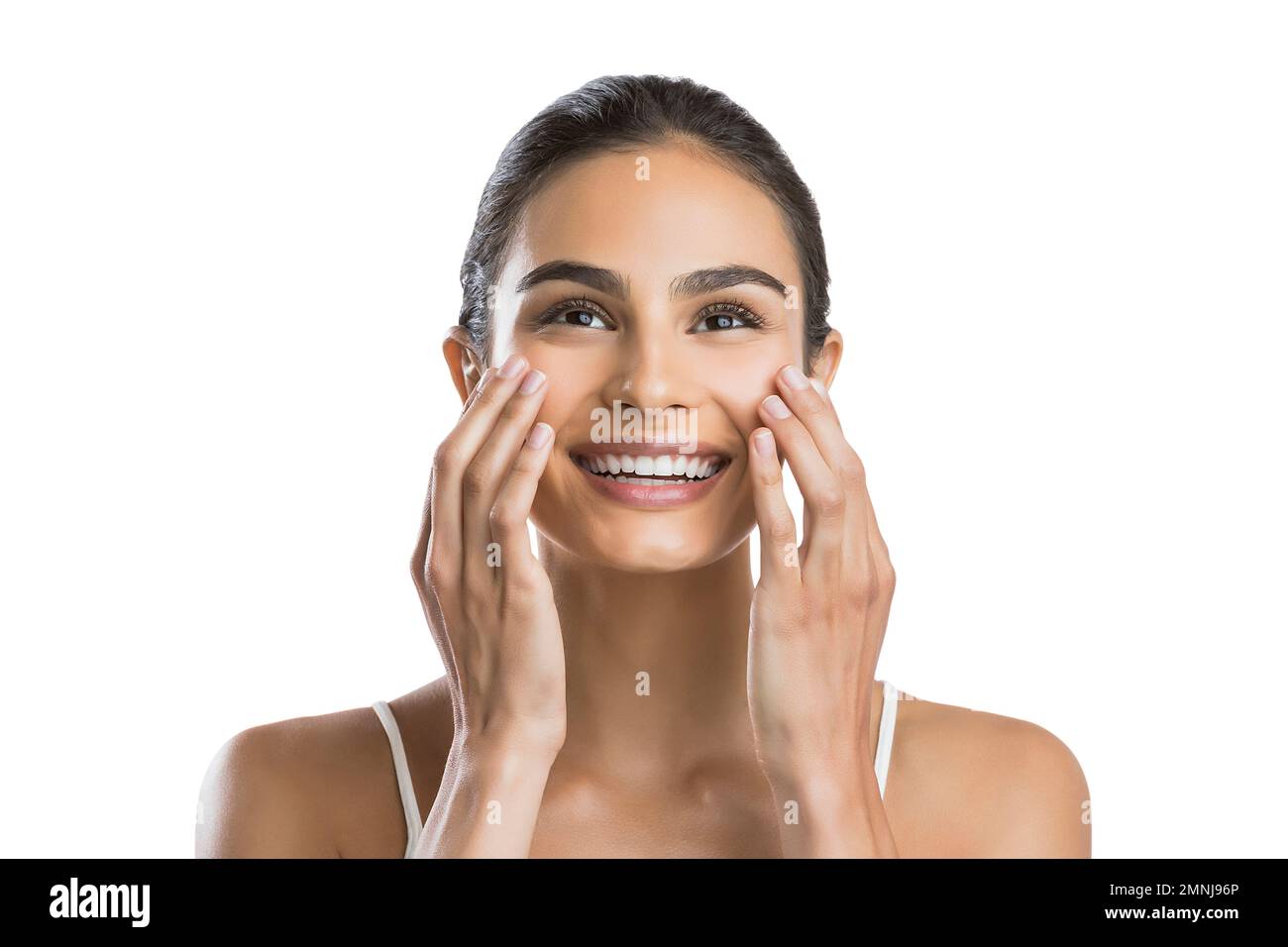 Beautiful woman doing face hi-res stock photography and images - Alamy