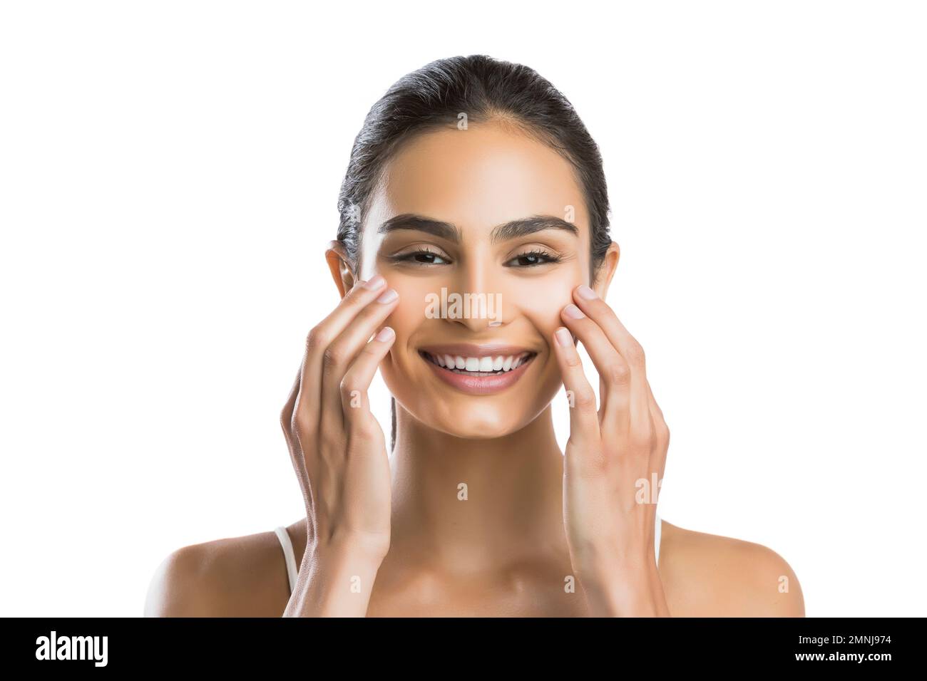 Beautiful woman doing face hi-res stock photography and images - Alamy