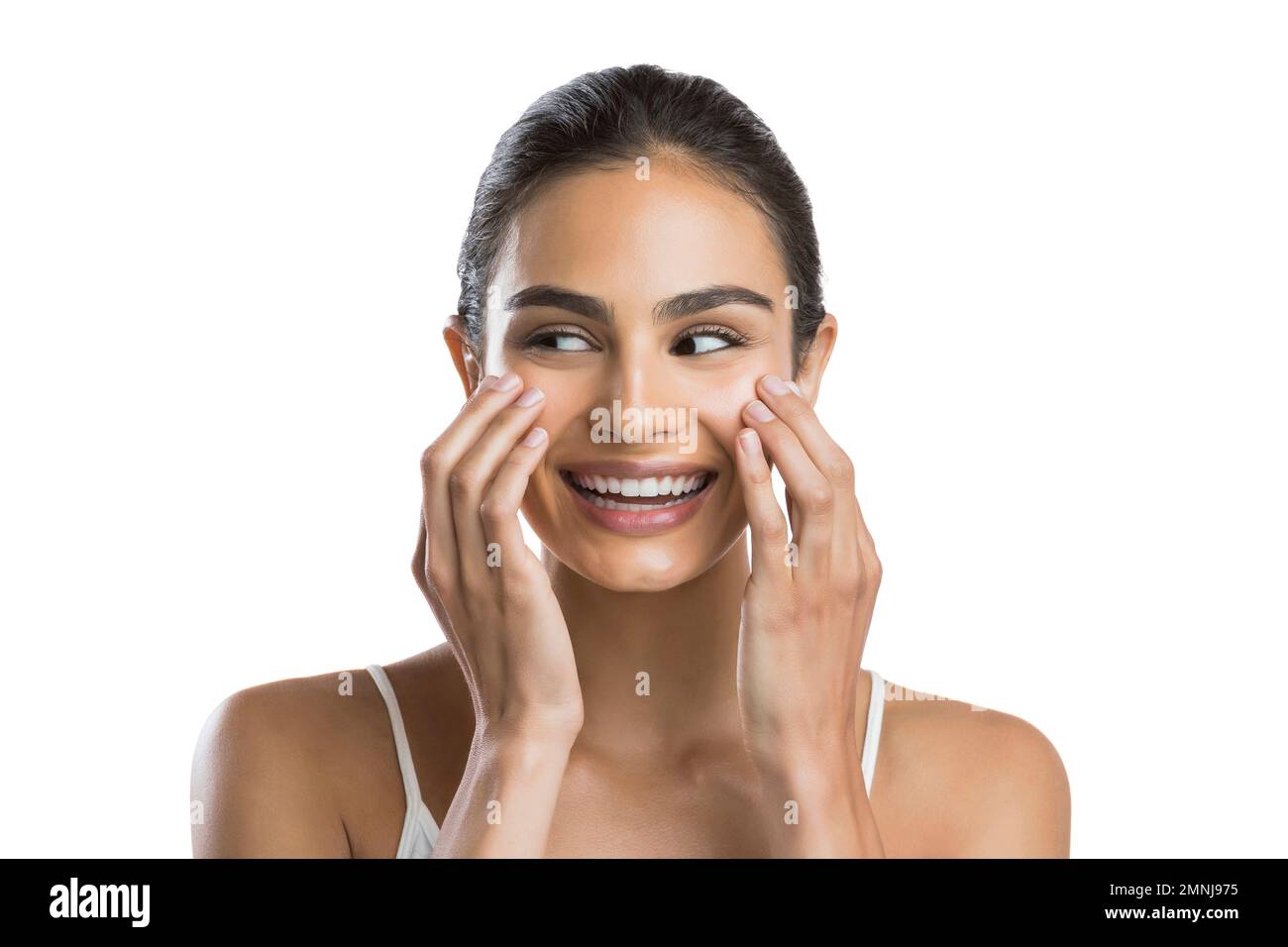 Young woman doing facial massage hi-res stock photography and images ...