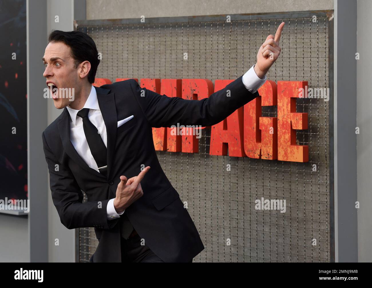 Jason Liles arrives at the world premiere of "Rampage" at the Microsoft ...