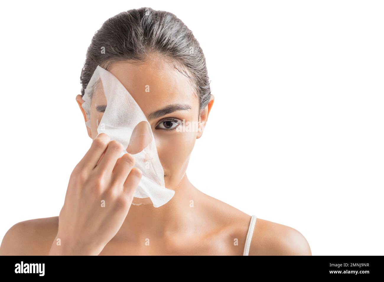 Woman removing hi-res stock photography and images - Alamy