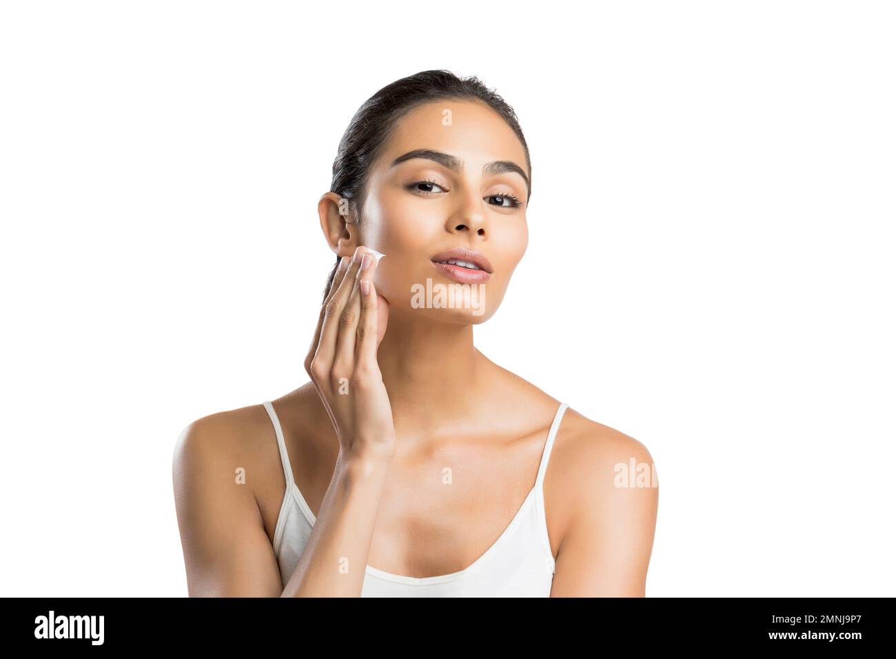 Beautiful woman applying black hi-res stock photography and images - Alamy