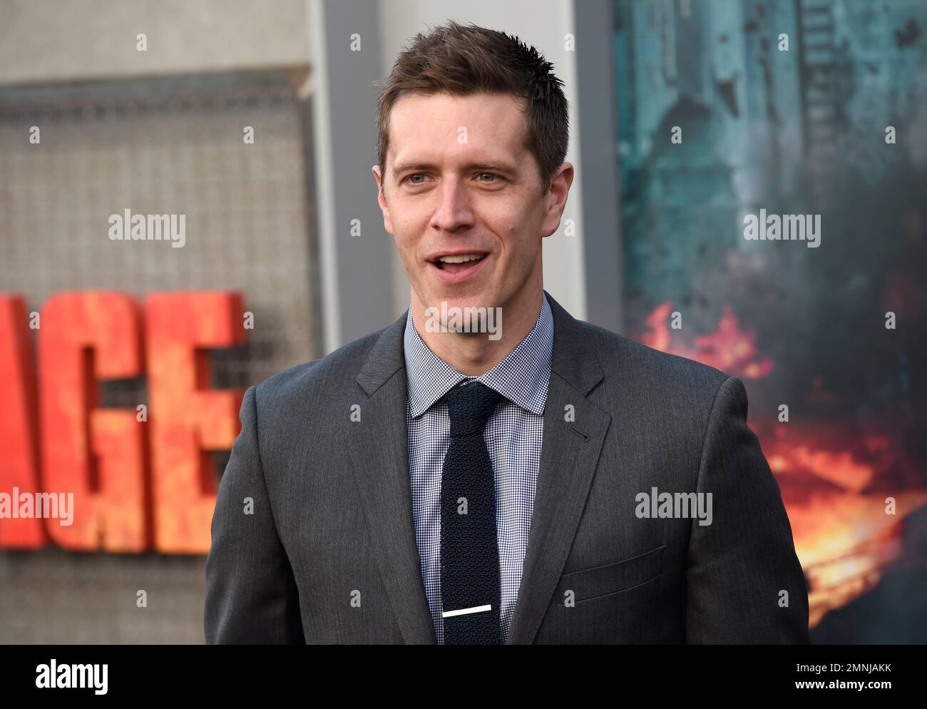 Adam Sztykiel arrives at the world premiere of "Rampage" at the ...