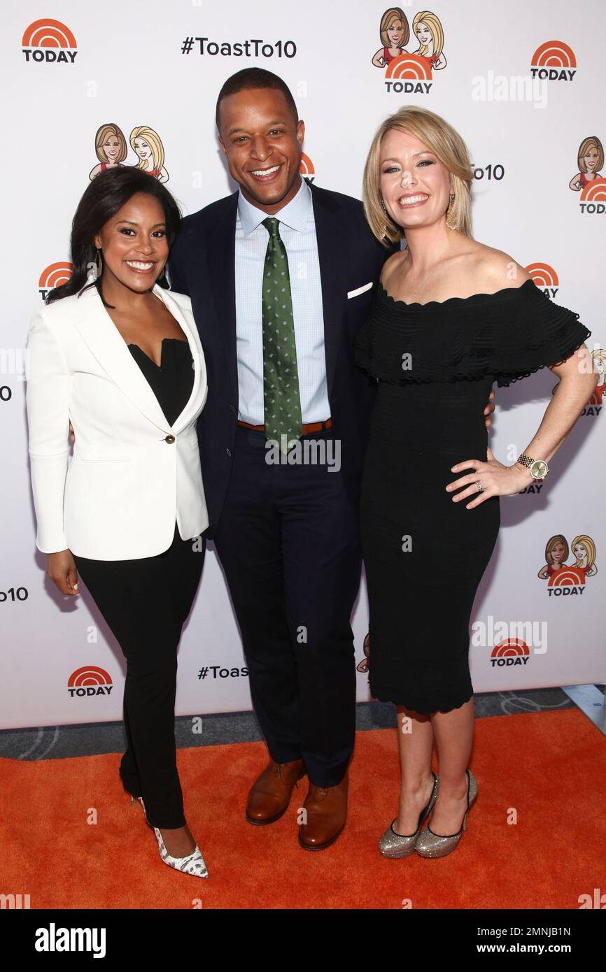 Sheinelle Jones, from left, Craig Melvin and Dylan Dreyer attend the ...