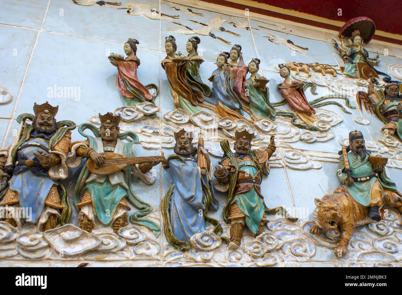 Details of mural showing scenes with different chinese immortals at ...