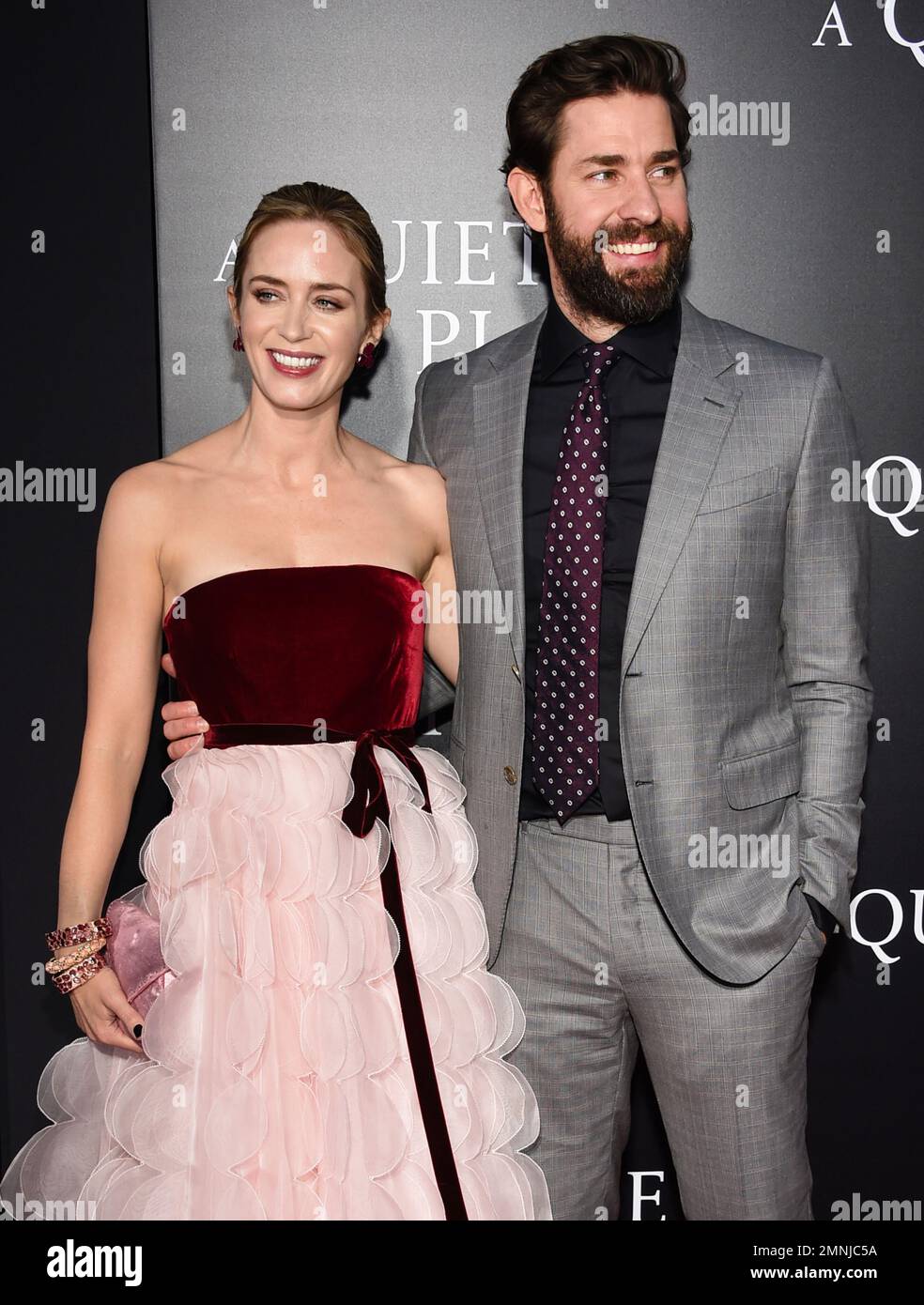 Actor Emily Blunt, left, and husband actor/director John Krasinski ...