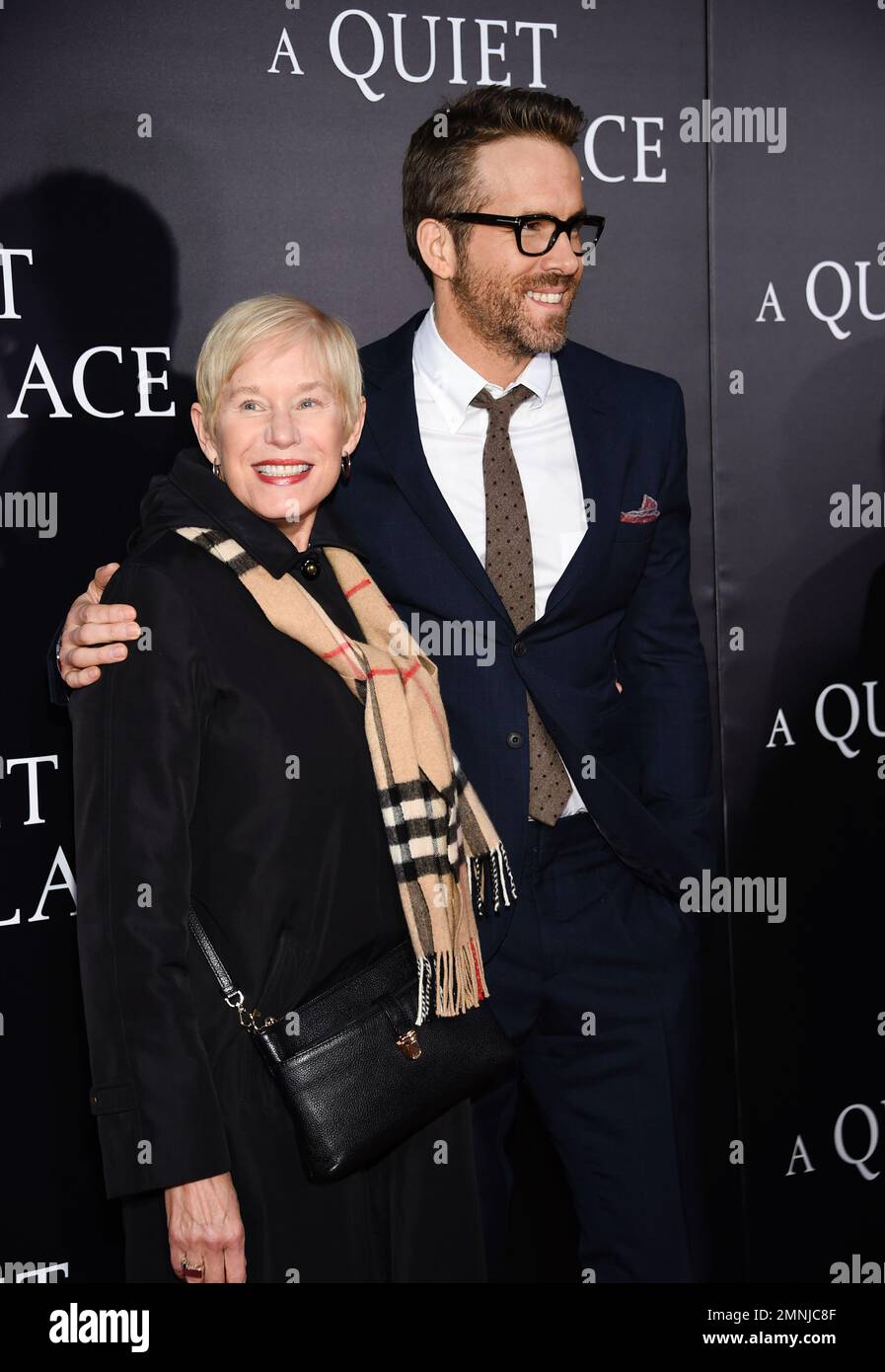 Ryan Reynolds with his mother Tammy Reynolds attend the premiere of "A ...