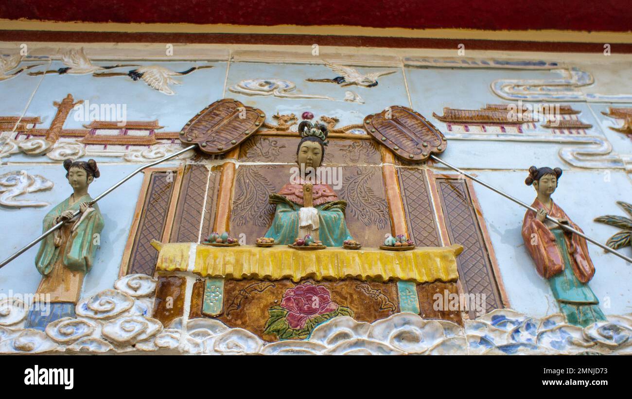 Details of mural showing scenes with different chinese immortals at ...