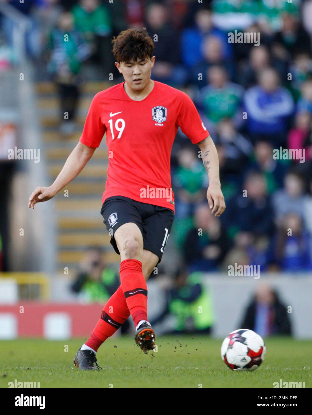 South Korea's Kim Min-jae during a friendly soccer match between ...
