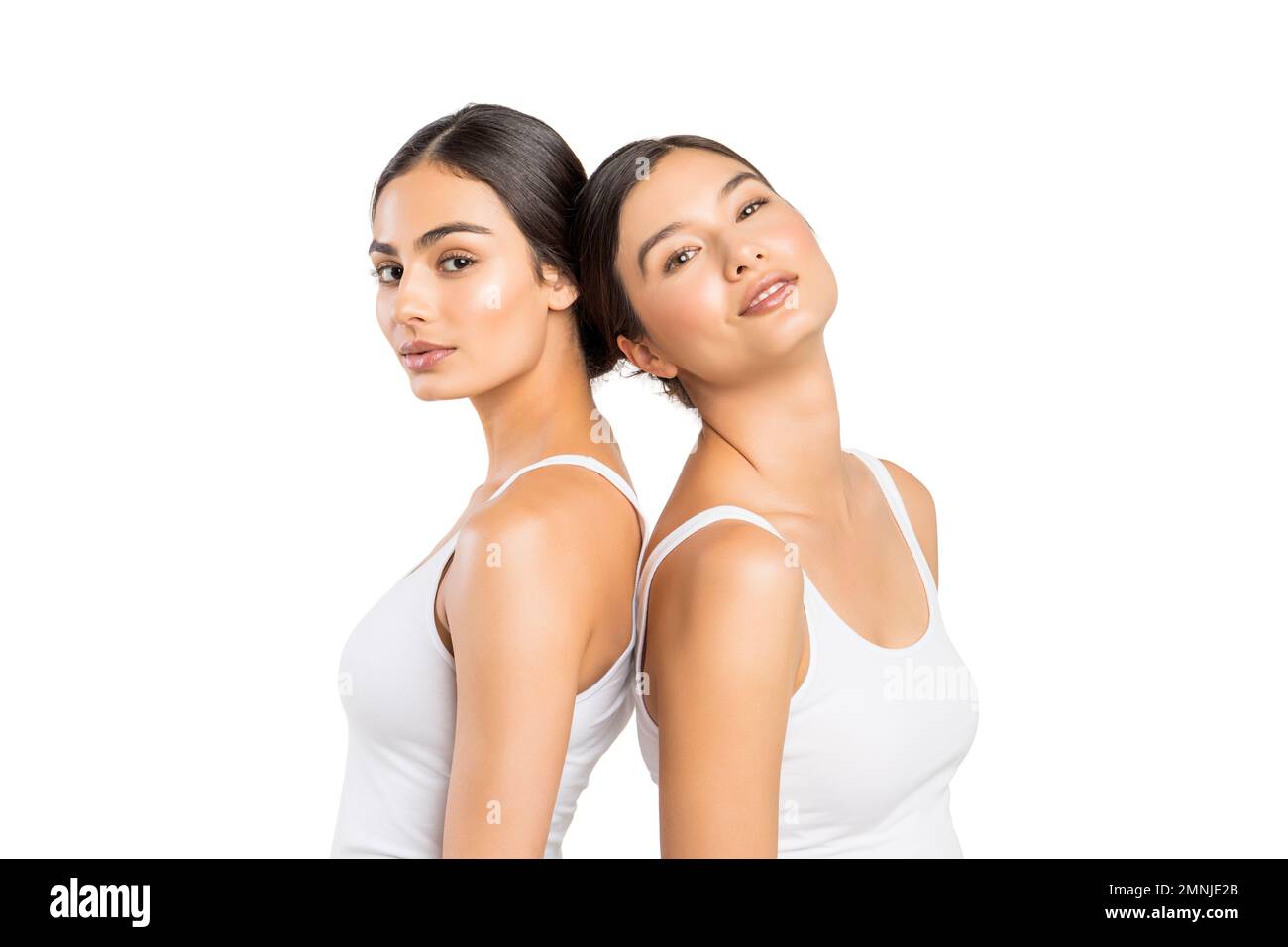 Studio portrait of two beautiful women Stock Photo - Alamy