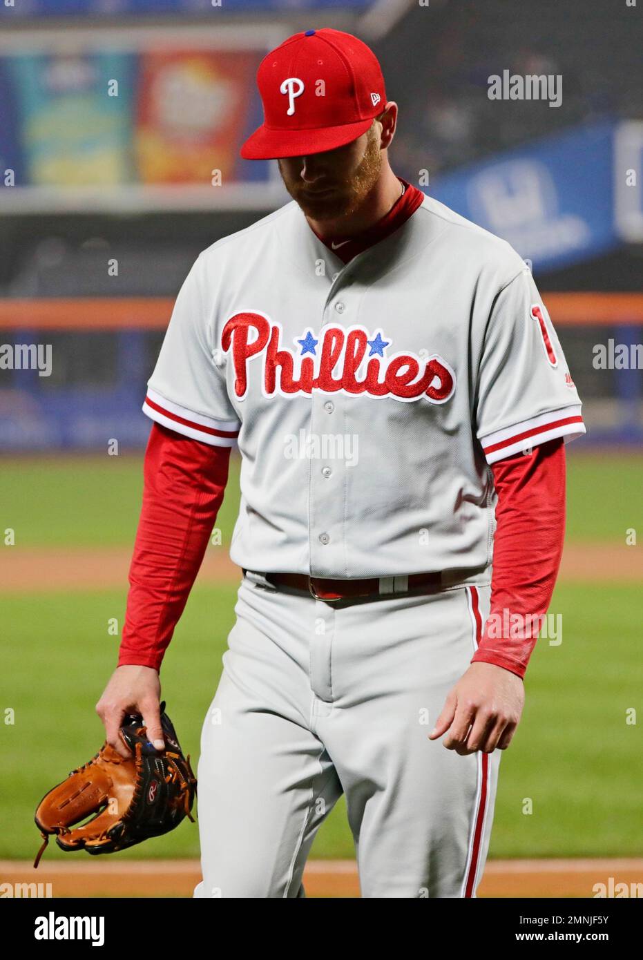 Philadelphia Phillies starting pitcher Ben Lively leaves the game ...