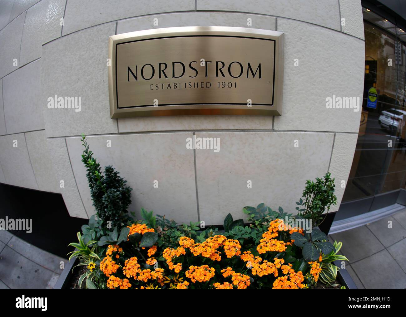A sign for Nordstrom Inc.'s flagship store is shown in downtown Seattle ...