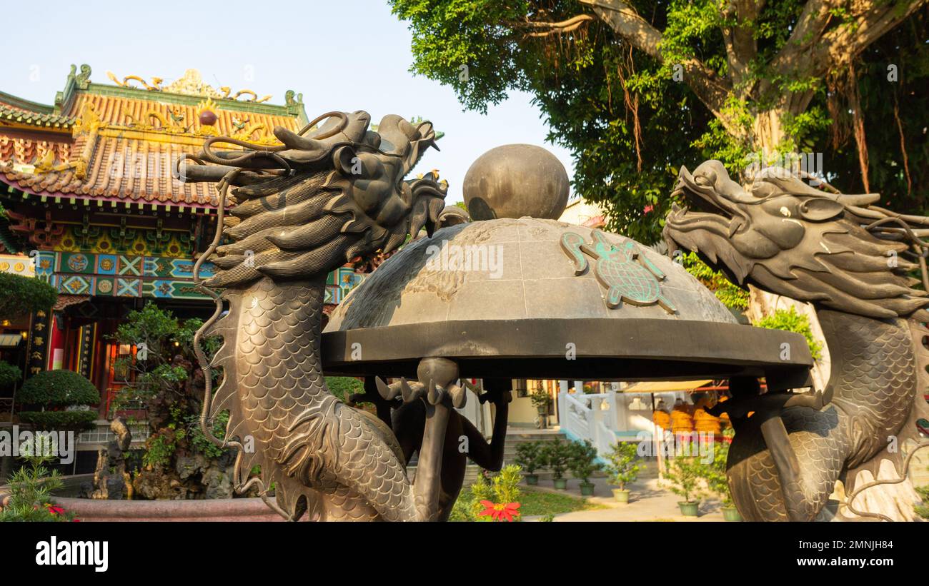 Entrance to Chung Yang Hall at Ching Chung Koon temple, New Territories ...