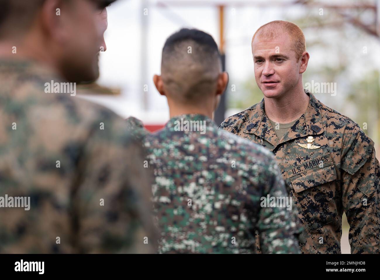 U.S. Marine Corps Gunnery Sgt. Jonathan Bumpus, platoon sergeant with ...
