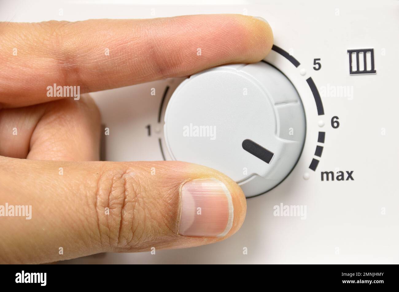 hand rotate temperature adjuster of water heater.High temp Stock Photo ...