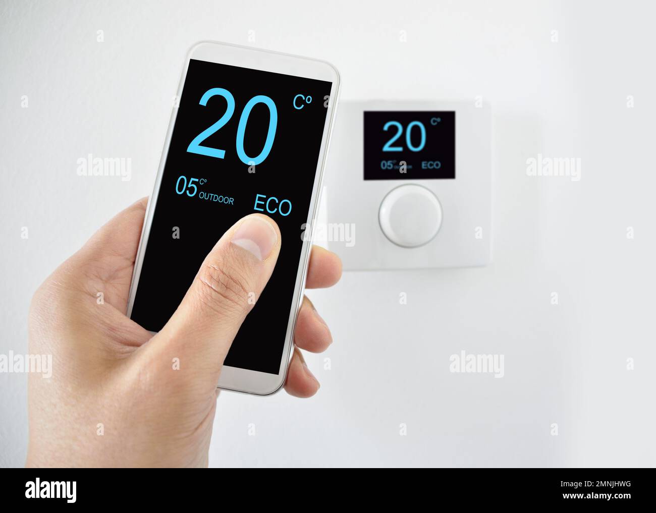 regulating the temperature from the smartphone and controlling the ...