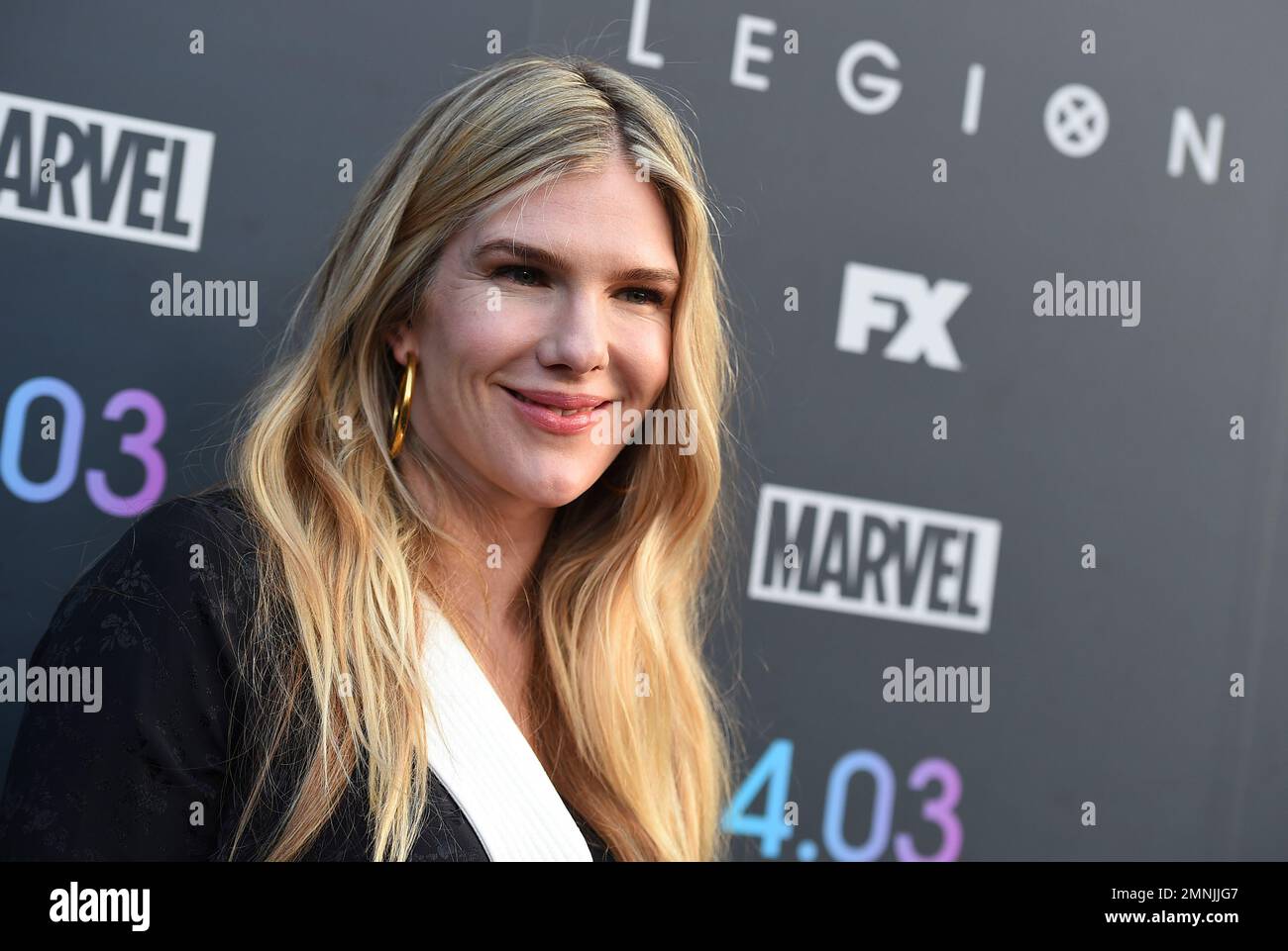 Lily Rabe arrives at the premiere of "Legion" season two at the DGA ...