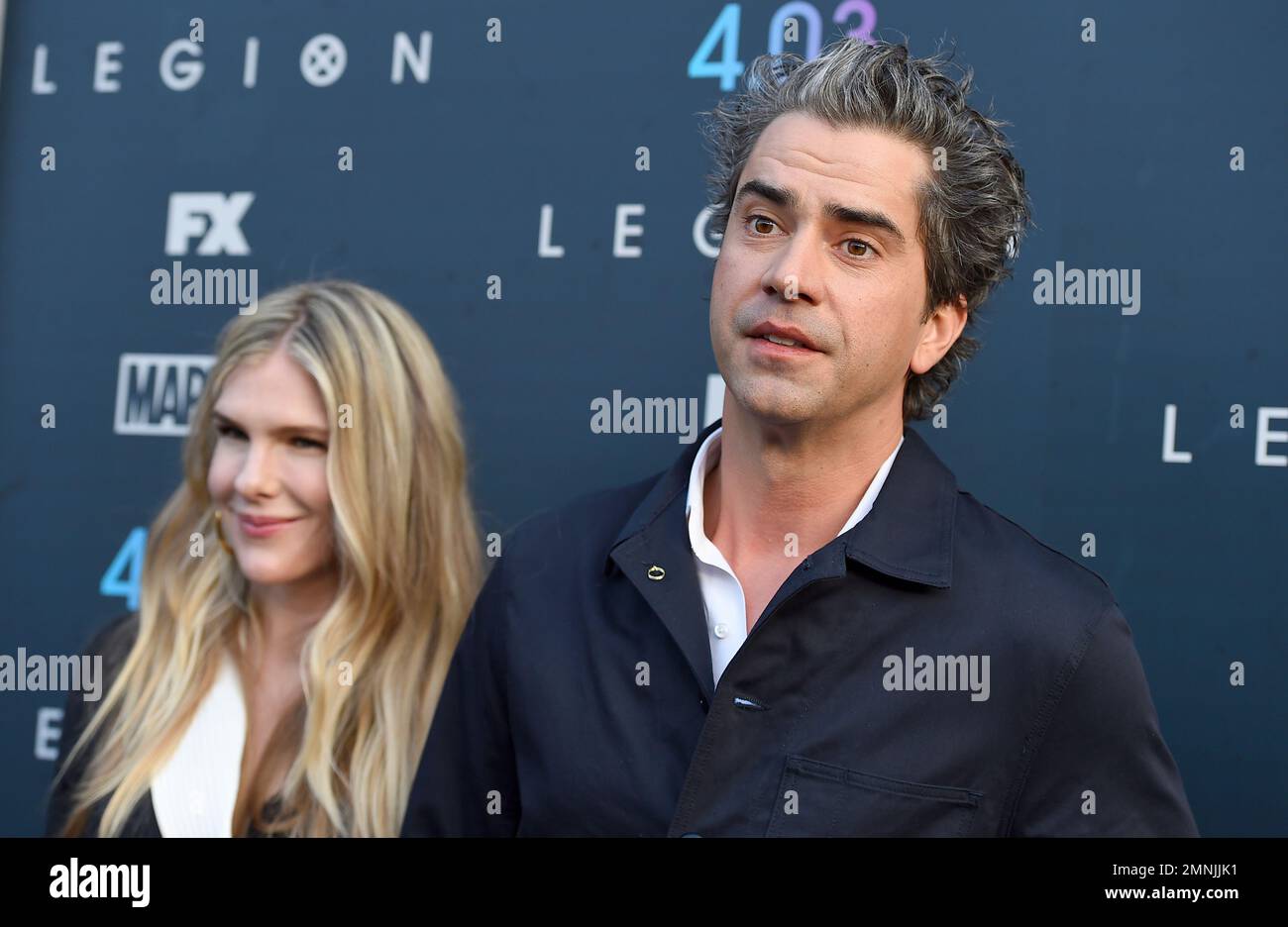 Lily Rabe, left, and Hamish Linklater arrive at the premiere of "Legion ...