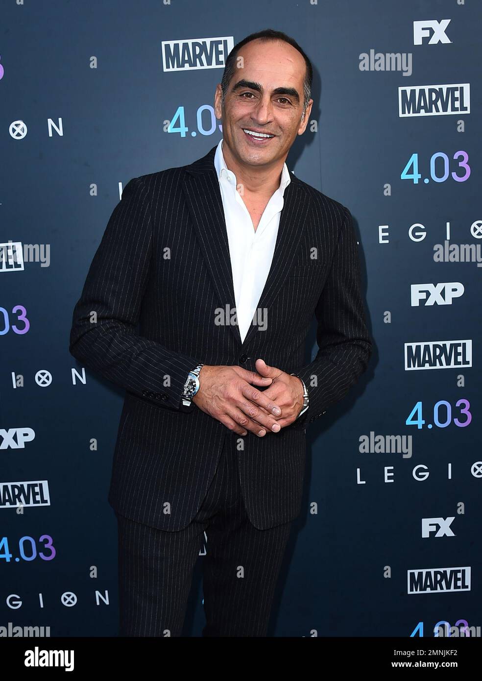 Navid Negahban arrives at the premiere of "Legion" season two at the ...