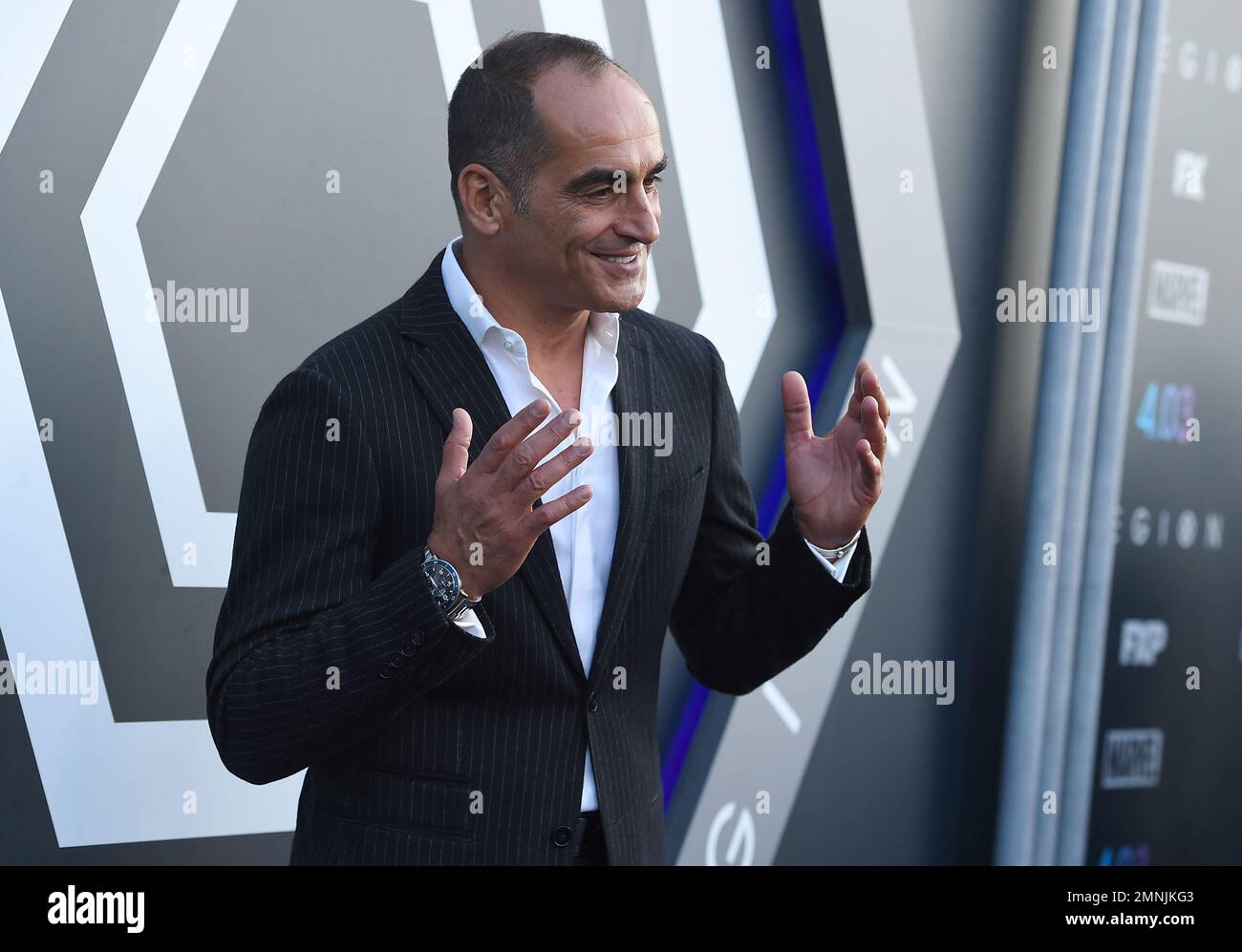 Navid Negahban arrives at the premiere of "Legion" season two at the ...