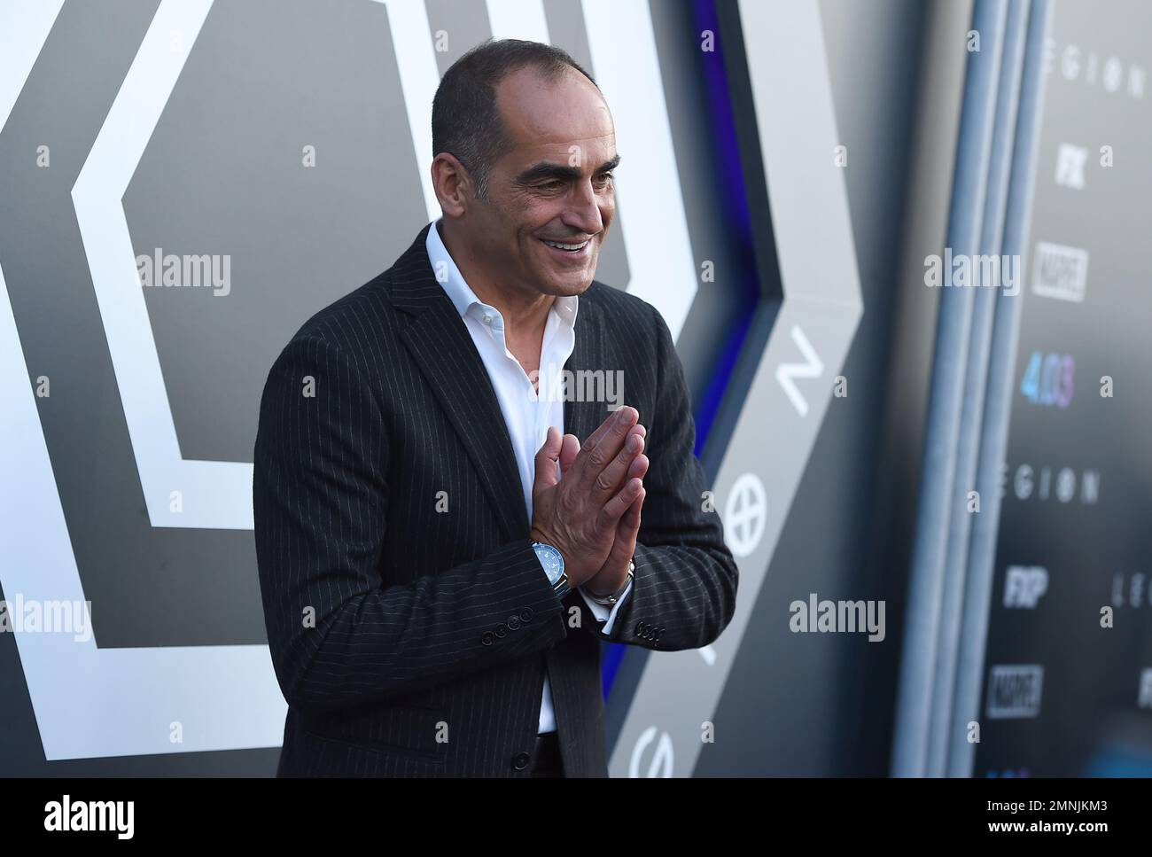 Navid Negahban arrives at the premiere of "Legion" season two at the ...