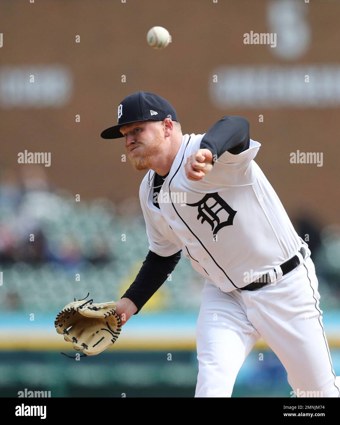 Detroit Tigers relief pitcher Daniel Stumpf throws during the eighth ...